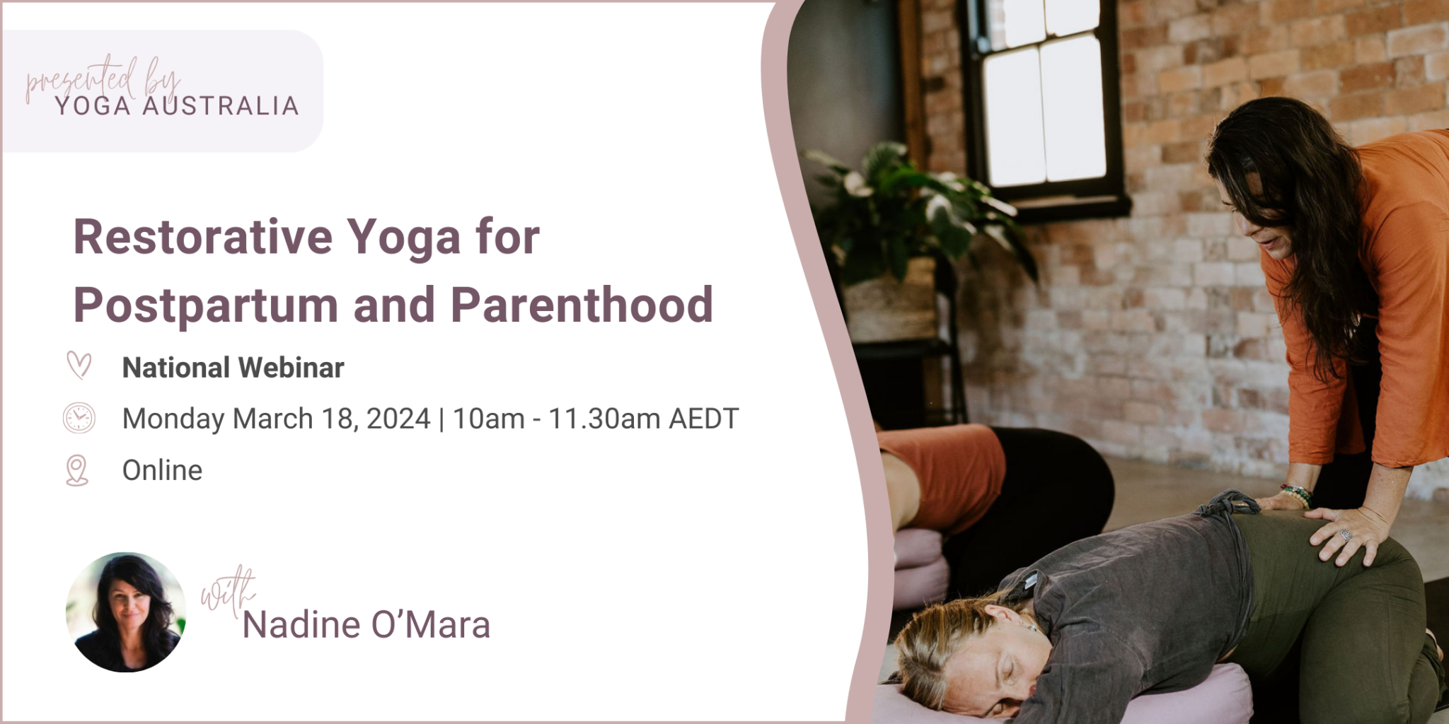 Official Yoga Australia Event: Restorative Yoga for Postpartum and ...